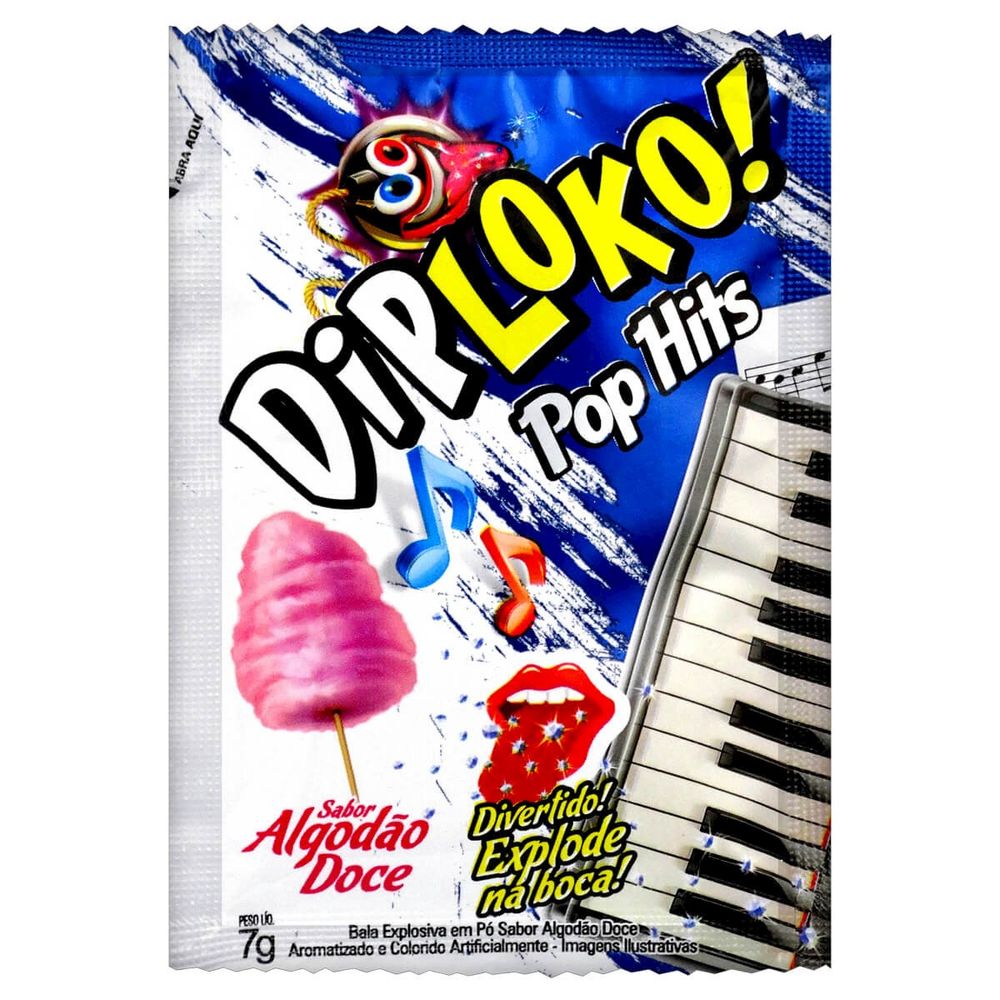 Dip Loko Pop Hits Balas Explosivas Comestíveis 7g Danilla Foods em 10X ...