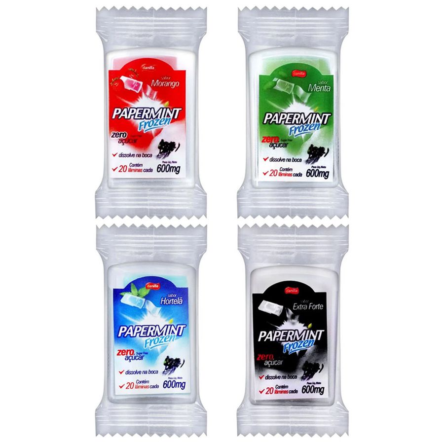 Papermint Frozen Lâminas Refrescantes Comestíveis Zero Açucar Danilla ...