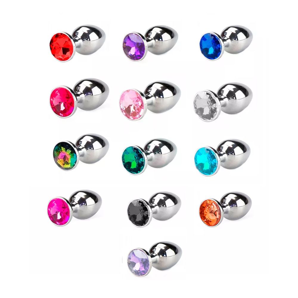 Plug Anal M Metalizado com Pedra Linha Lite Plug Sexy Fantasy - Miess