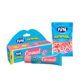Kit Carmed Fini Dentadura Bala + Hidratante Labial Efeito Gloss 10g ...