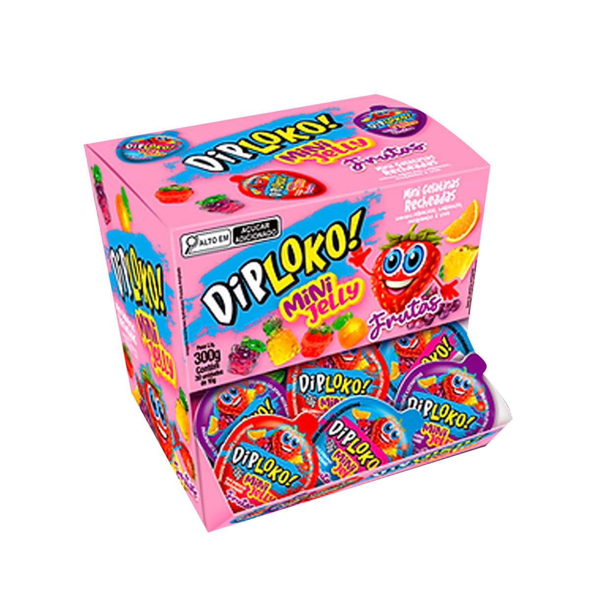 Dip Loko Mini Jelly Frutas Balas de Gelatina Recheadas 10g Danilla | Miess