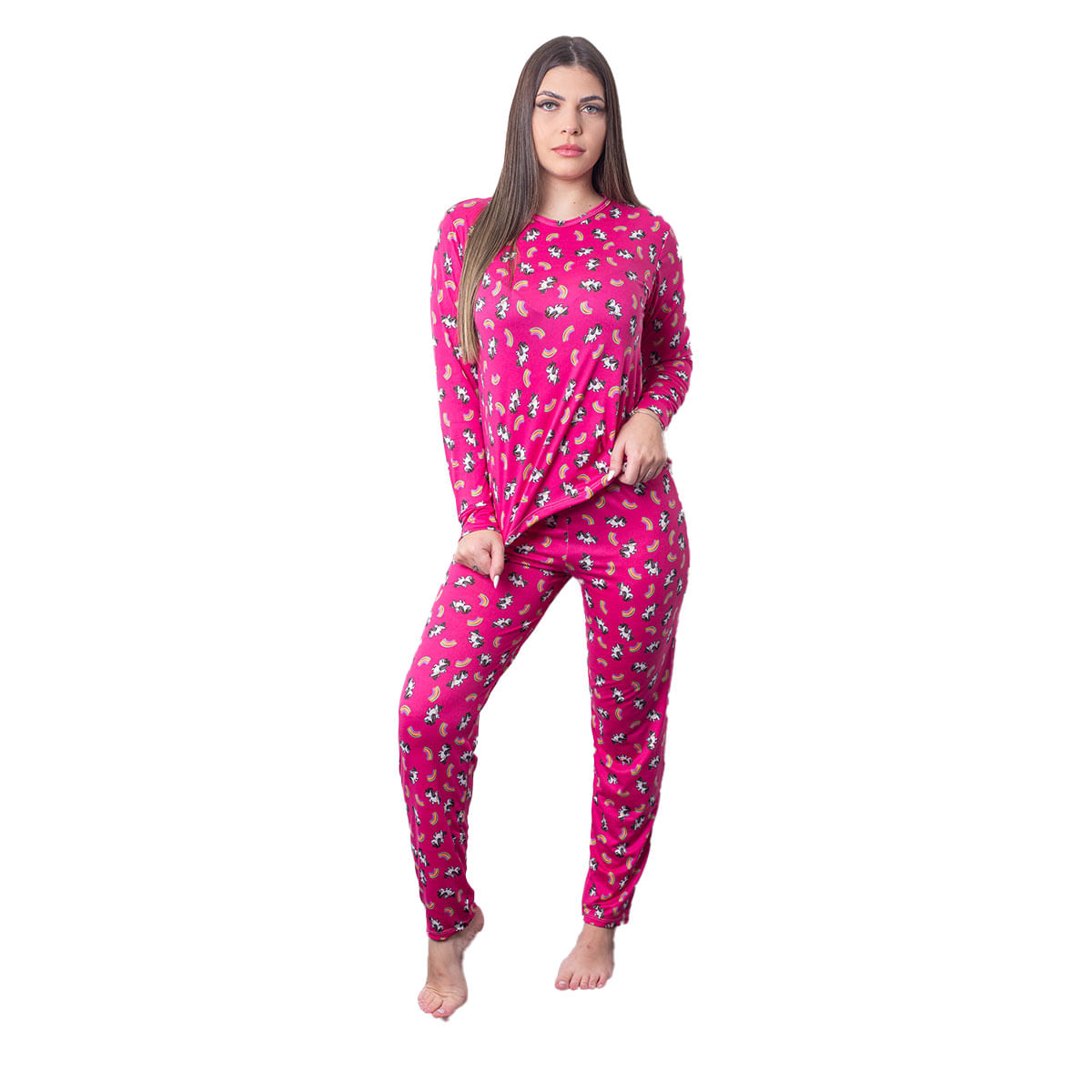 Pijama Longo Estampado Hot Love