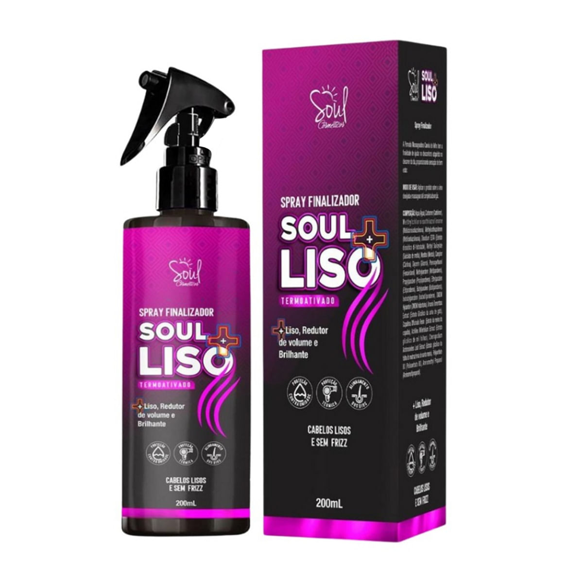 Soul Mais Liso Spray Finalizador com Proteção Térmica 200ml Soul Cosméticos