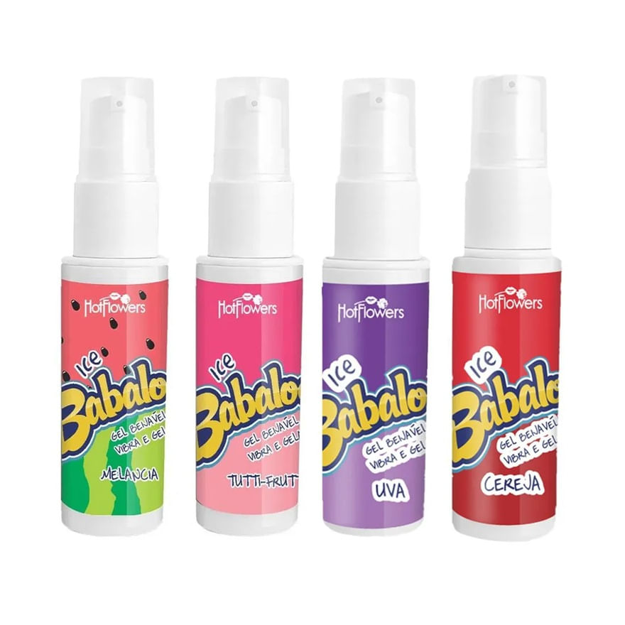 Babaloo Ice Gel Beijável Vibra e Gela 15g Hot Flowers | Miess